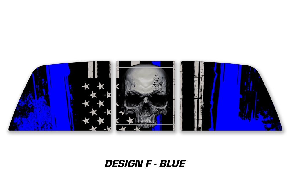 Ford Raptor Rear Decal | Blue Line Skull Decal | RacerX Customs