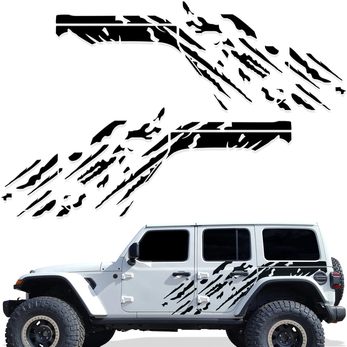 Jeep Wrangler Vinyl Wrap | Splash Side Stripes | RacerX Customs