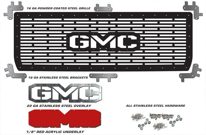 GMC Sierra Stainless Steel Grille - Black & Red GMC – RacerX Customs