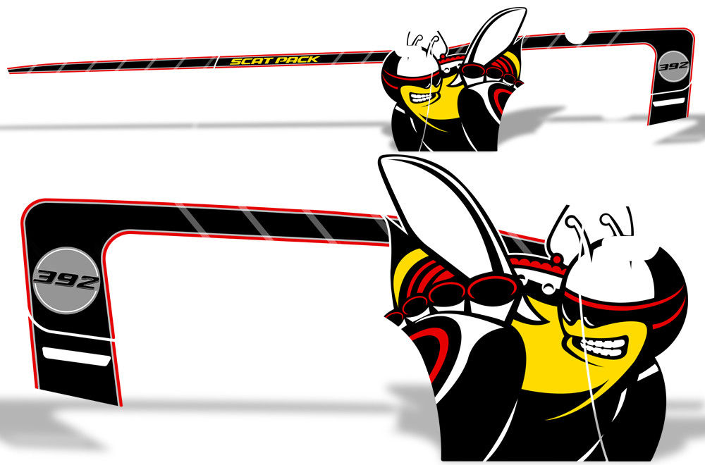 Dodge Challenger Vinyl Rumble Bee Graphics with Stripes – RacerX Customs