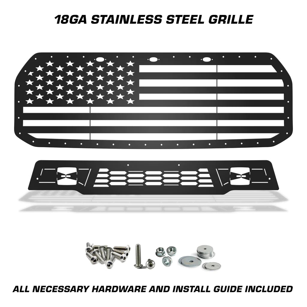 2017-2020 Custom Ford Raptor Grille - American Flag – RacerX Customs