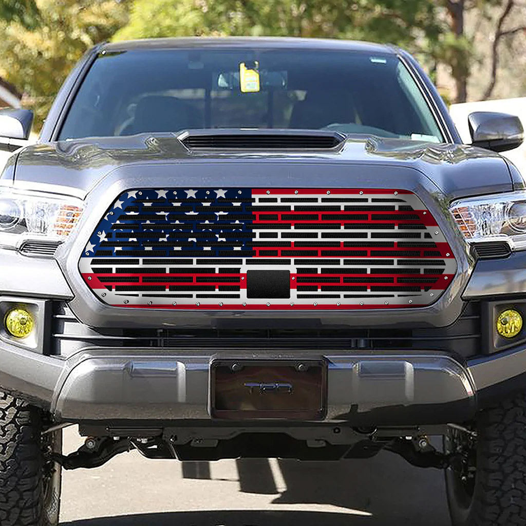 2018-2022 Toyota Tacoma Grille - Printed USA Straight Flag – RacerX Customs